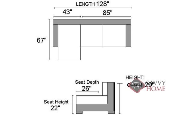 Berkeley Fabric Stationary Chaise Sectional by Savvy is Fully Customizable by You ...